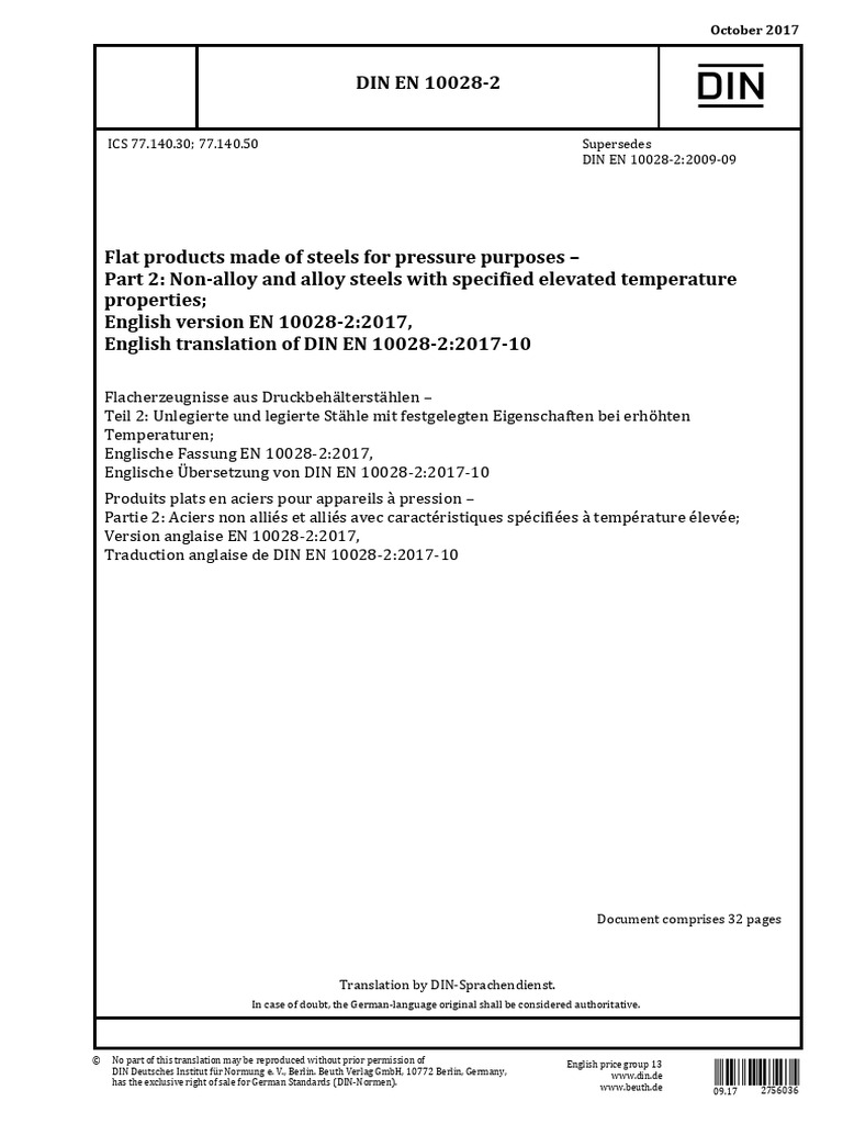 Din en 10028-2 | PDF | Welding | Construction