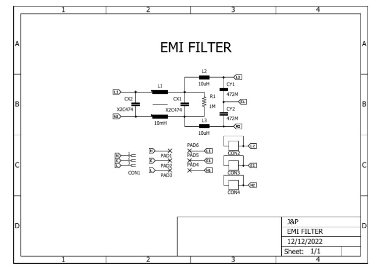 Emi Filter Schematic | PDF