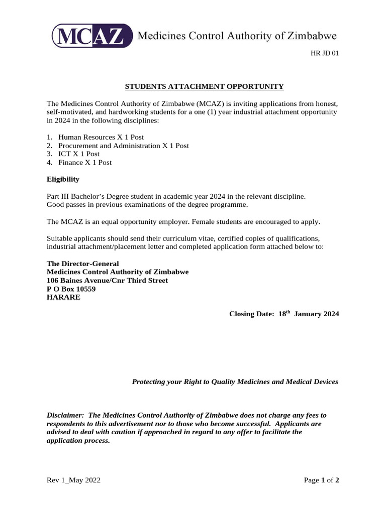 Student-Attachment-Opportunities-Advert-Dec-2024 (1) | PDF