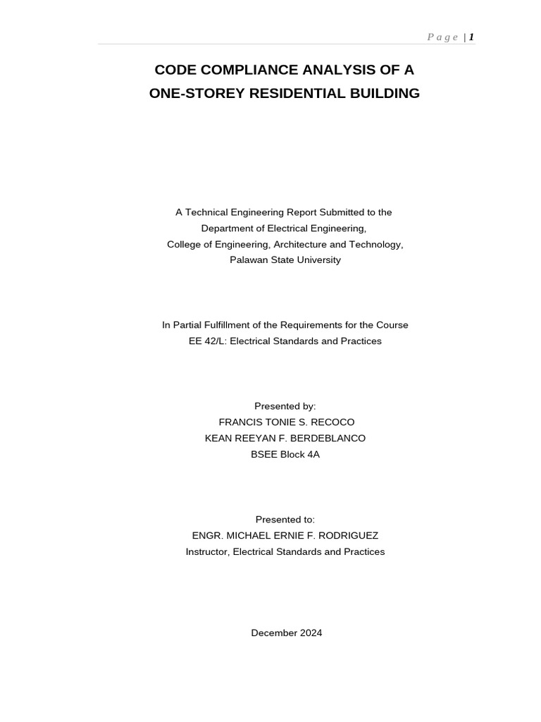 Electrical Code Compliance Analysis | PDF | Electrical Wiring ...