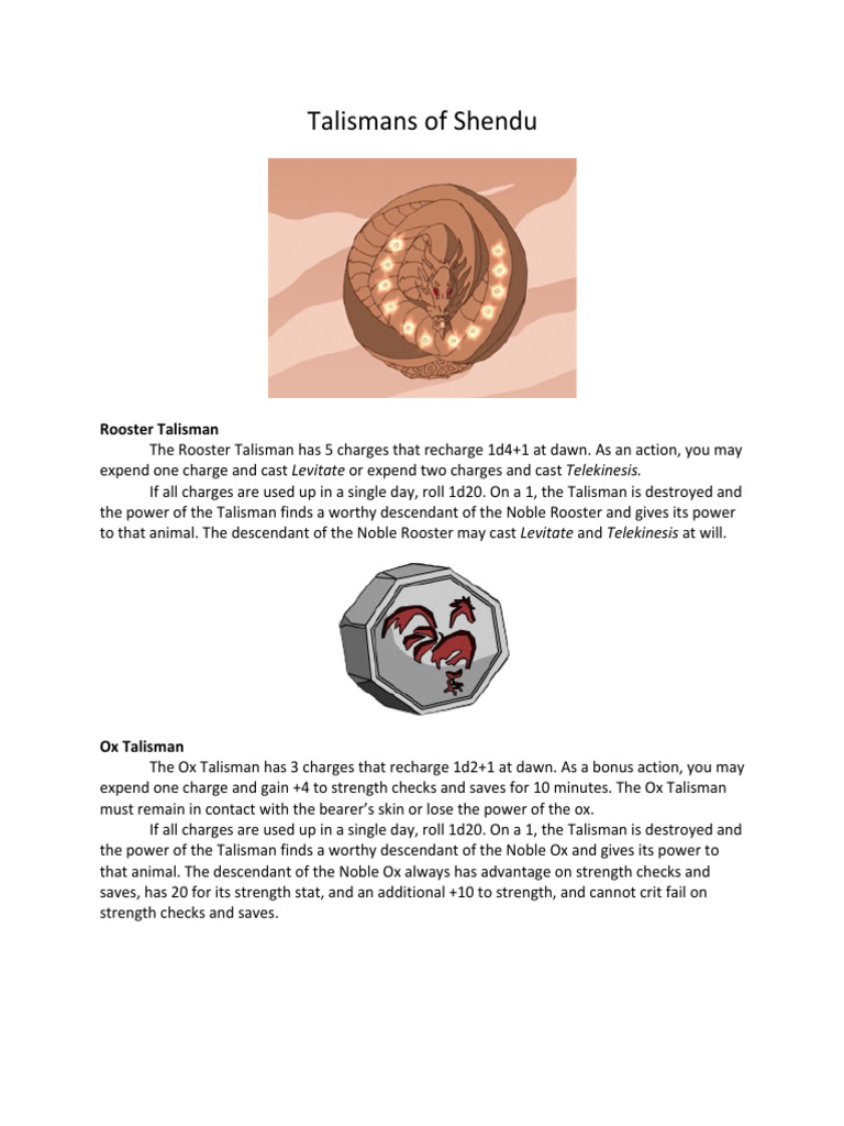 960616-Talismans of Shendu | PDF | Amulet