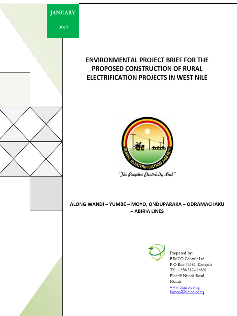 Revised Environmental Project Brief For Proposed Construction of Rural Electrification Projects ...