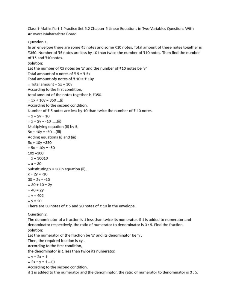 Class 9 Maths Part 1 Practice Set 5 | PDF | Triangle | Mathematical Concepts