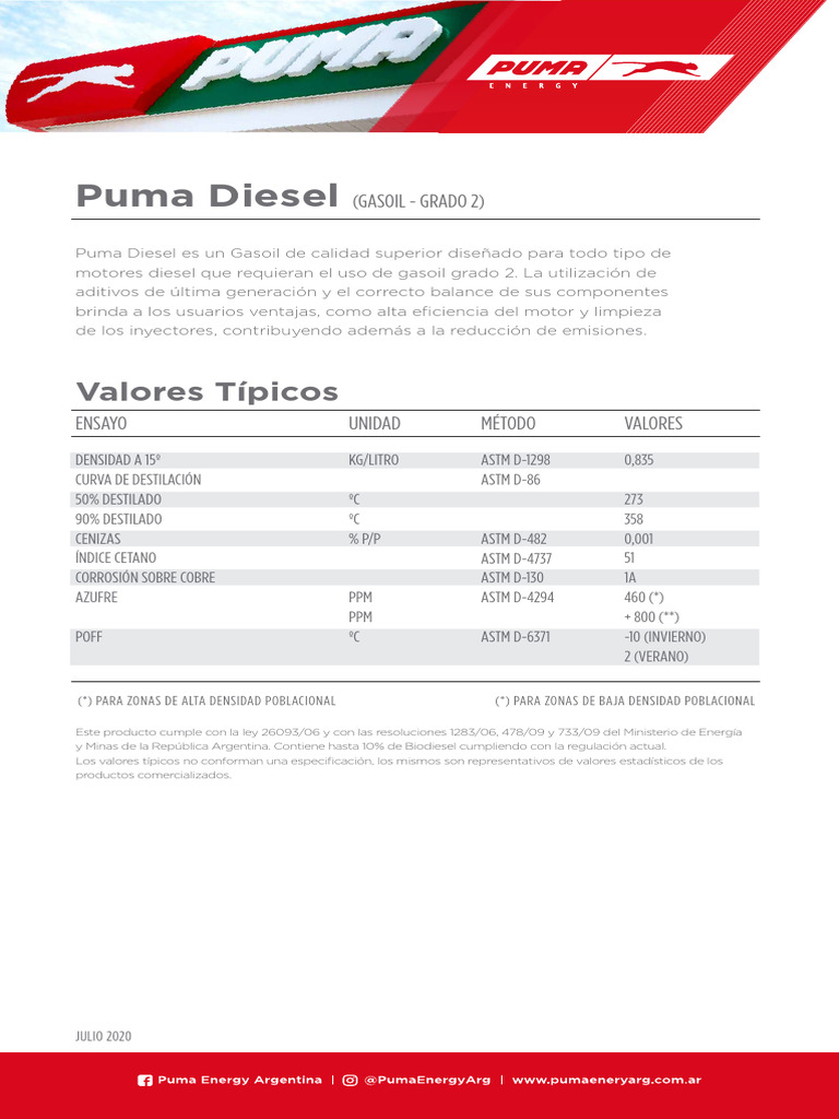 Gasoil Grado 2 Puma Diesel | PDF