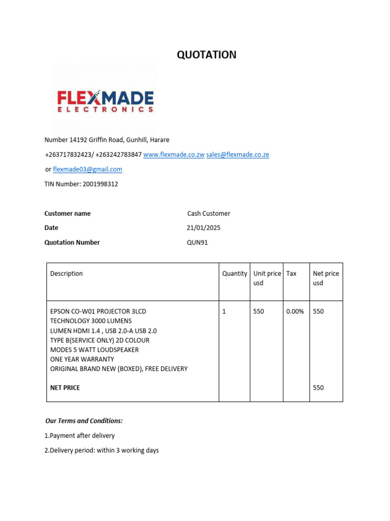 FLEXMADE QUOTATION 1 | PDF