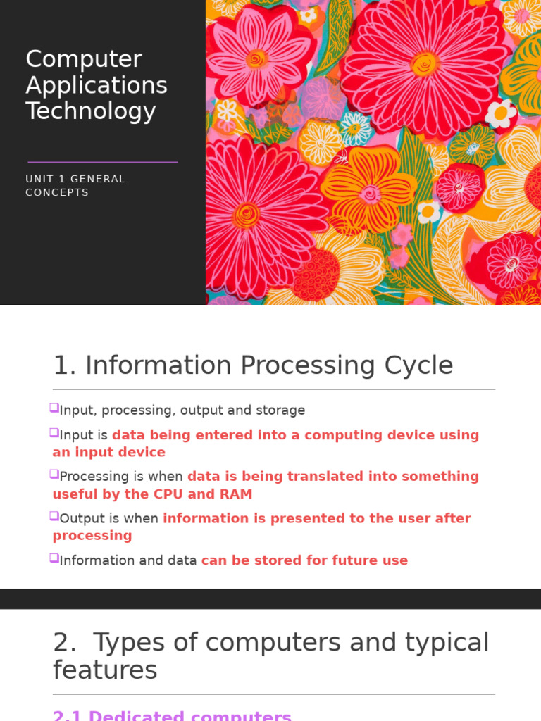 Computer Applications Technology Overview | PDF | Personal Digital ...