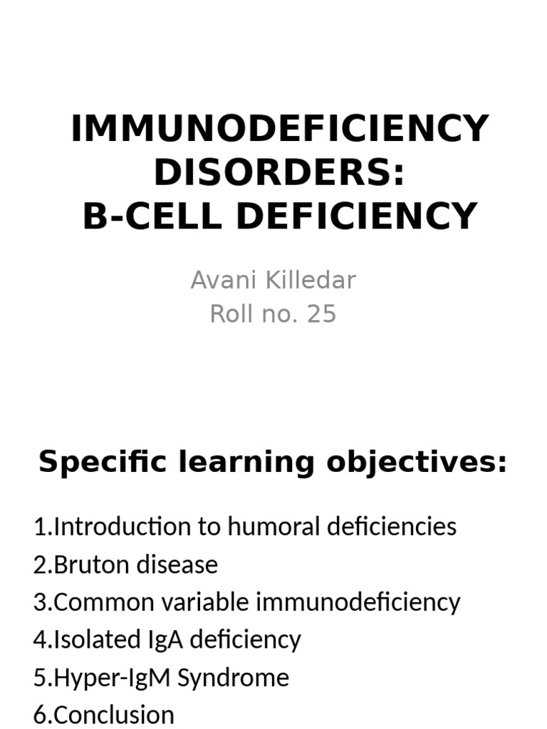 B-Cell Immunodeficiency Overview | PDF | Immunodeficiency | B Cell