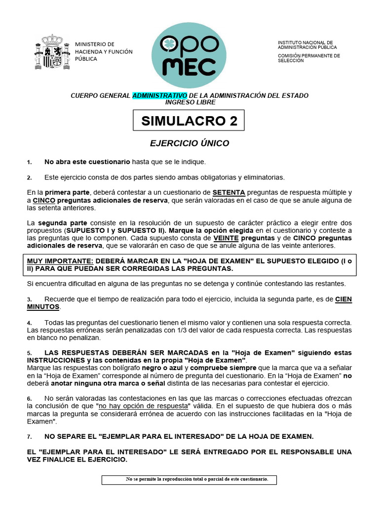C1 Simulacro 2 | PDF | Ley administrativa | Almacenamiento de datos de la computadora