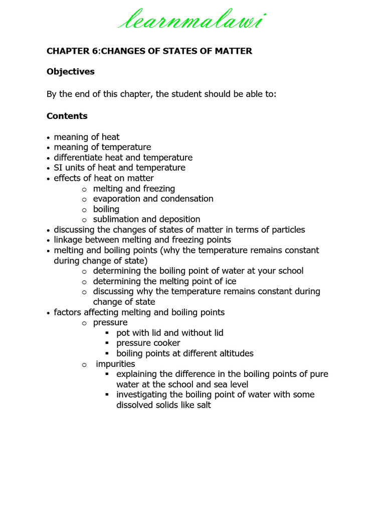 Chapter 6 Changes in States of Matter | PDF | Evaporation | Boiling
