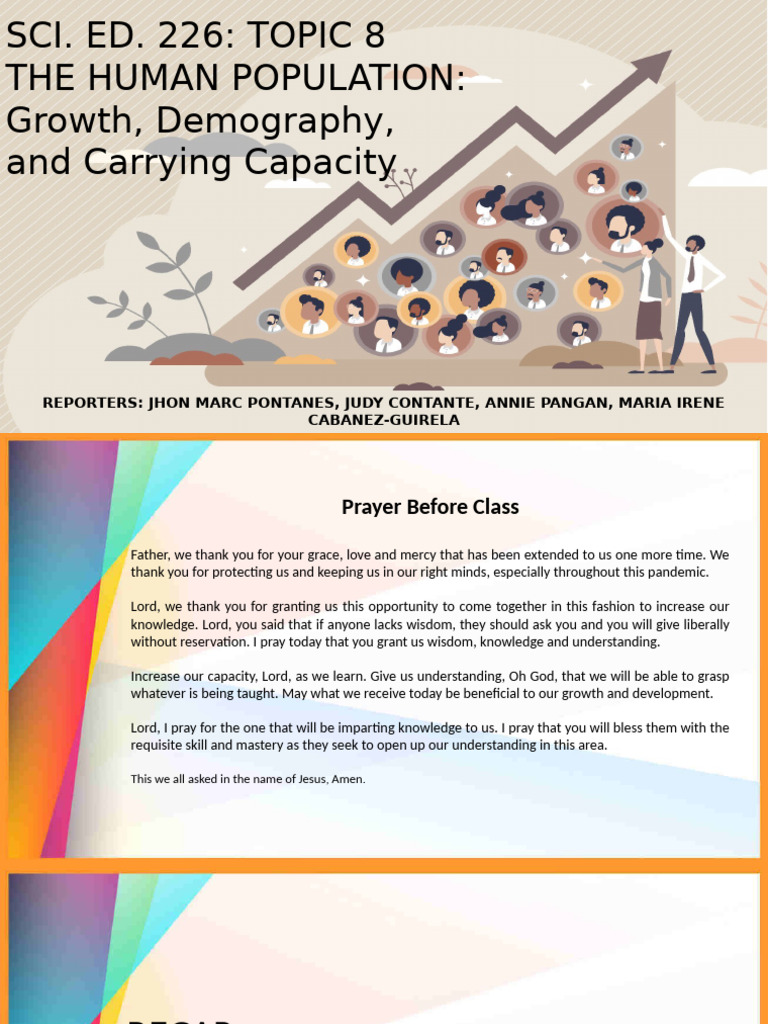 The HUMAN POPULATION Growth Demography and Carrying Capacity | PDF ...