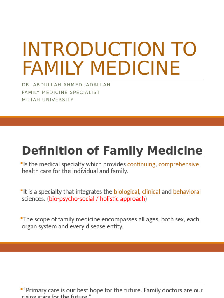 1 Introduction To Family Medicine | PDF | Family Medicine | Physician
