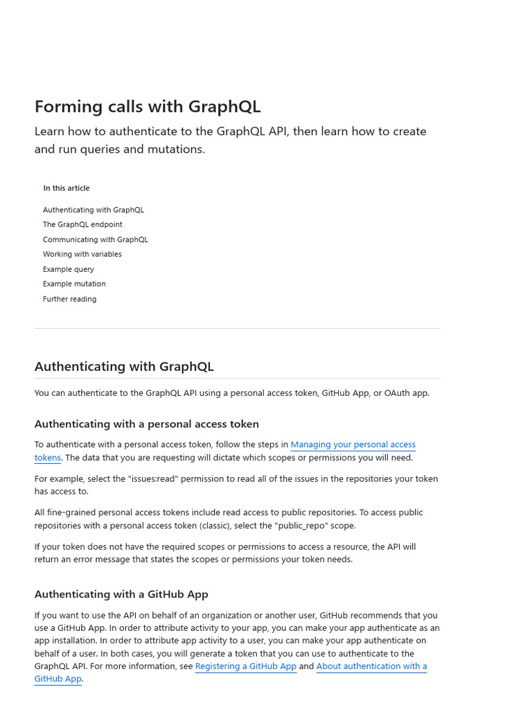 Forming Calls With GraphQL | PDF | Parameter (Computer Programming) | Variable (Computer Science)