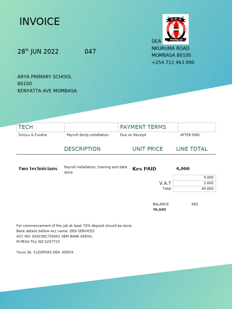 Arya Invoice 2 | PDF