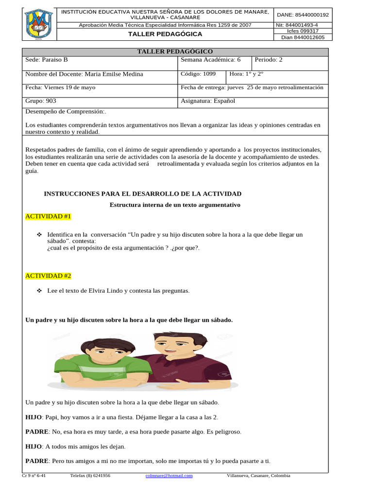 Guia semana 6 grado 903 2 | PDF