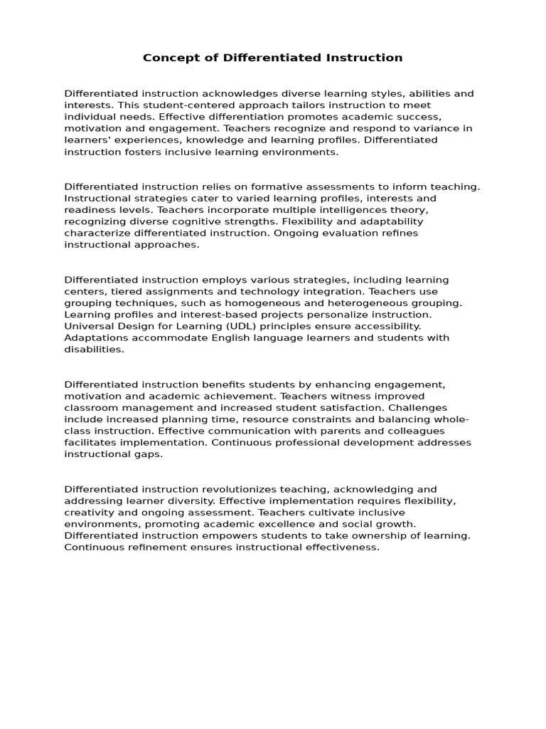 Concept of Diff. Instruction | PDF