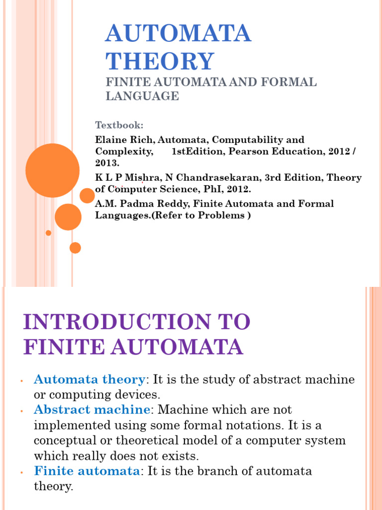 AT Module 1 - Autosaved | PDF | Automata Theory | Theory Of Computation