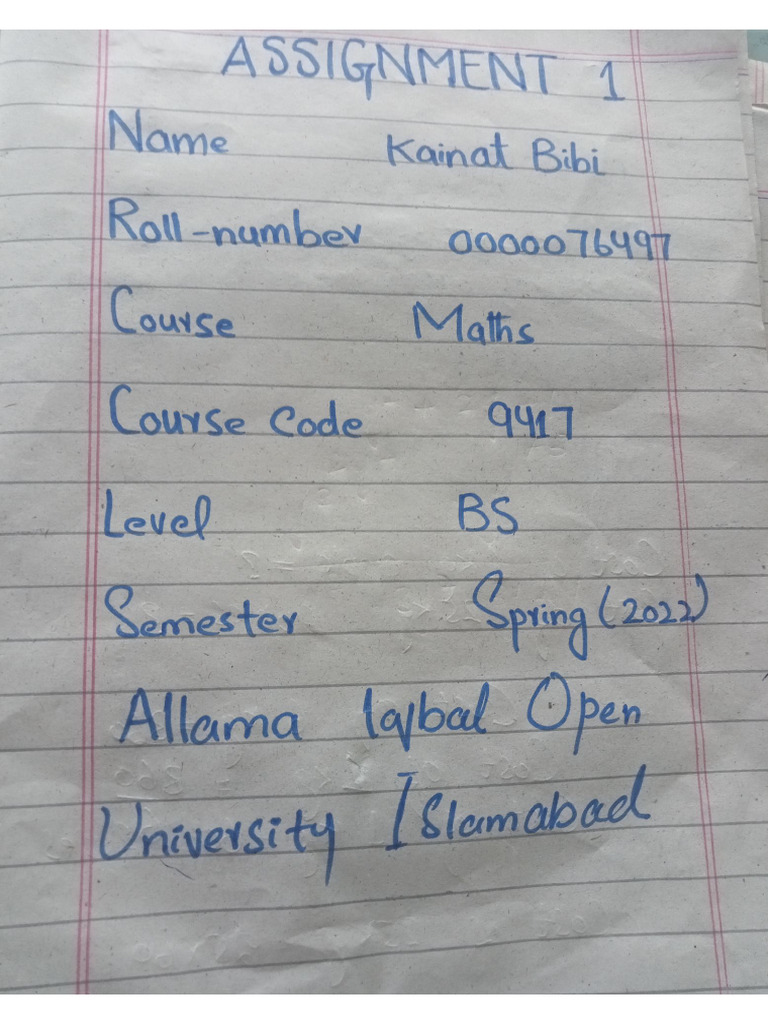 maths assignment 1 | PDF