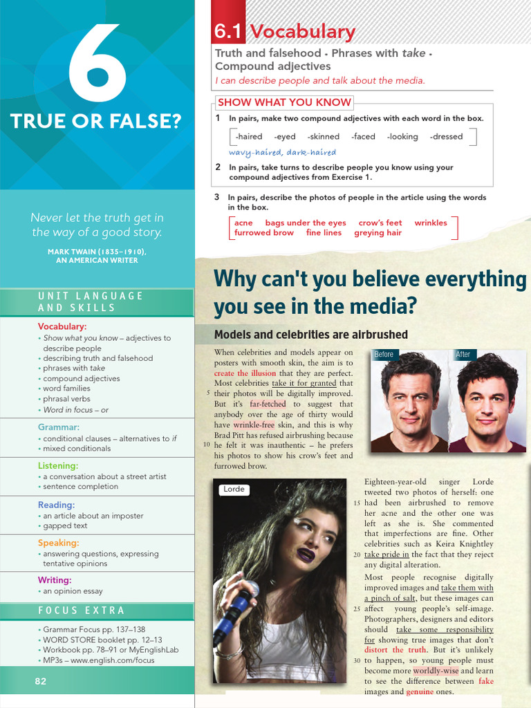 Focus 4 Students Book-83-84 | PDF | Selfie | Linguistics