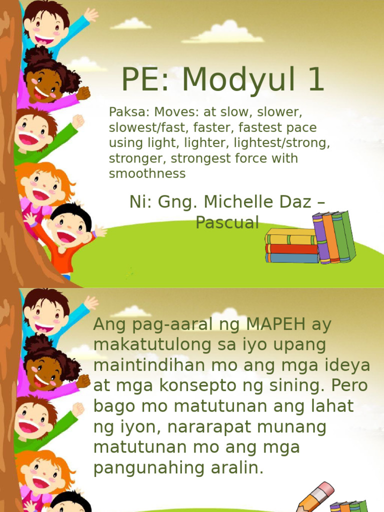 3rdgrading - PE - Module1 - Moves at Slow | PDF