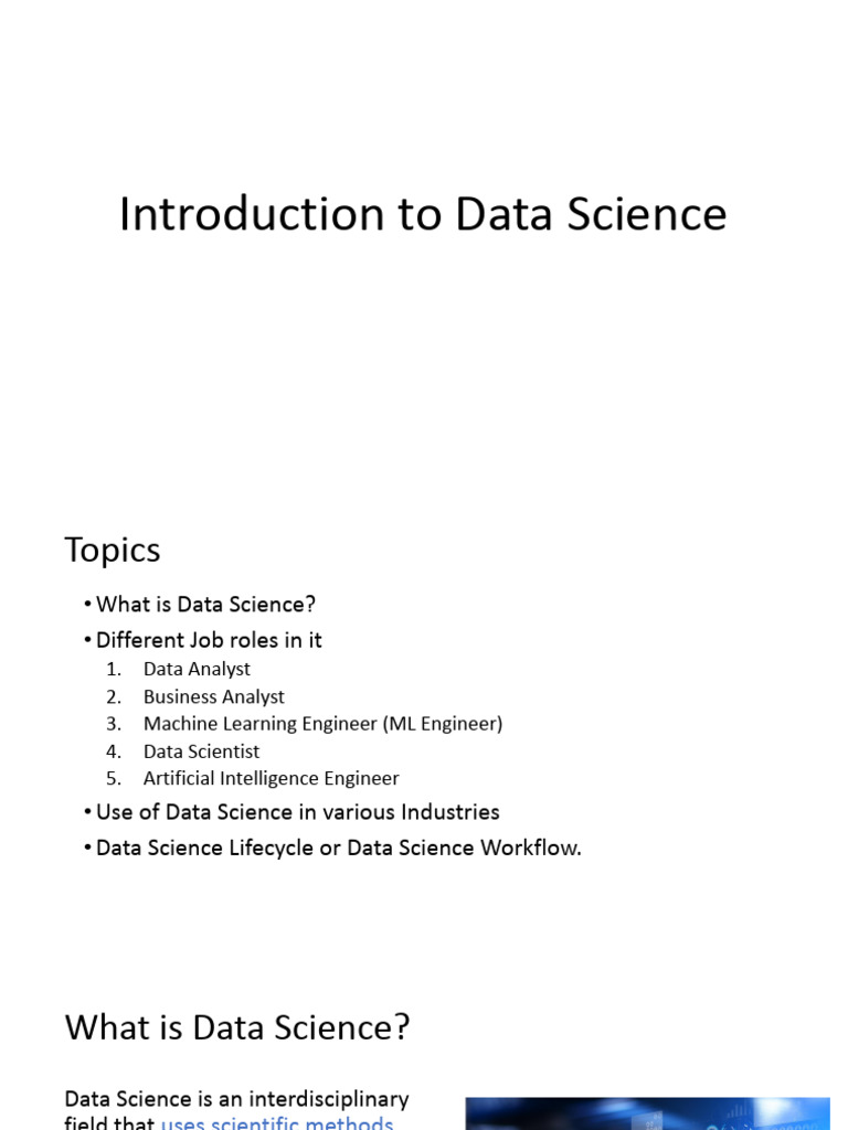 Unit2 - 1) Introduction To Data Science | PDF | Data Science ...