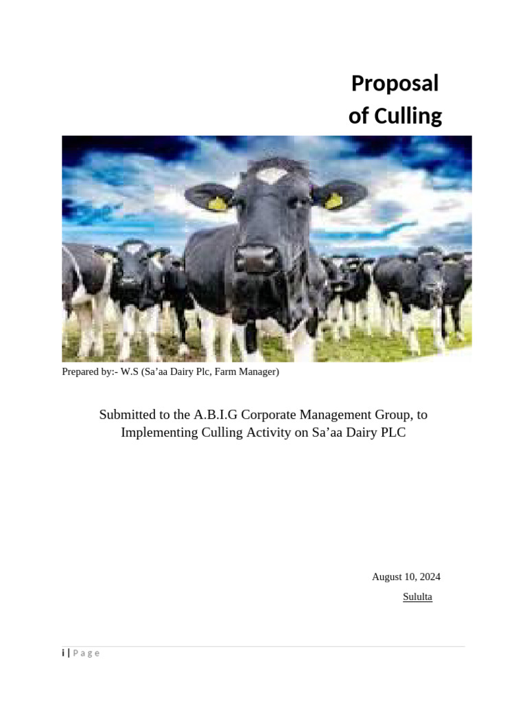 Dairy cattle Culling August 2024 | PDF | Dairy Cattle | Cattle