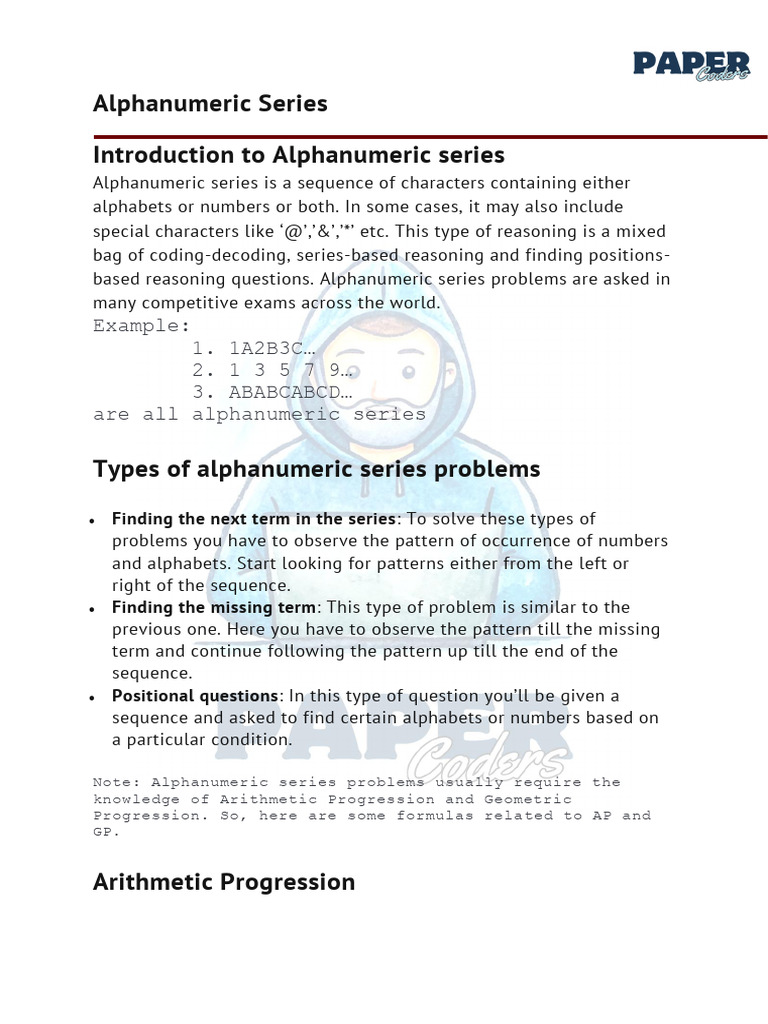 Alphanumeric Series - LR | PDF