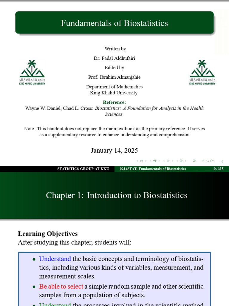 0214 Lecture Notes | PDF | Biostatistics | Statistics