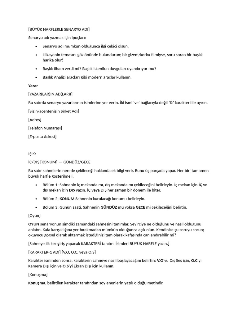 Senaryo Yazım | PDF