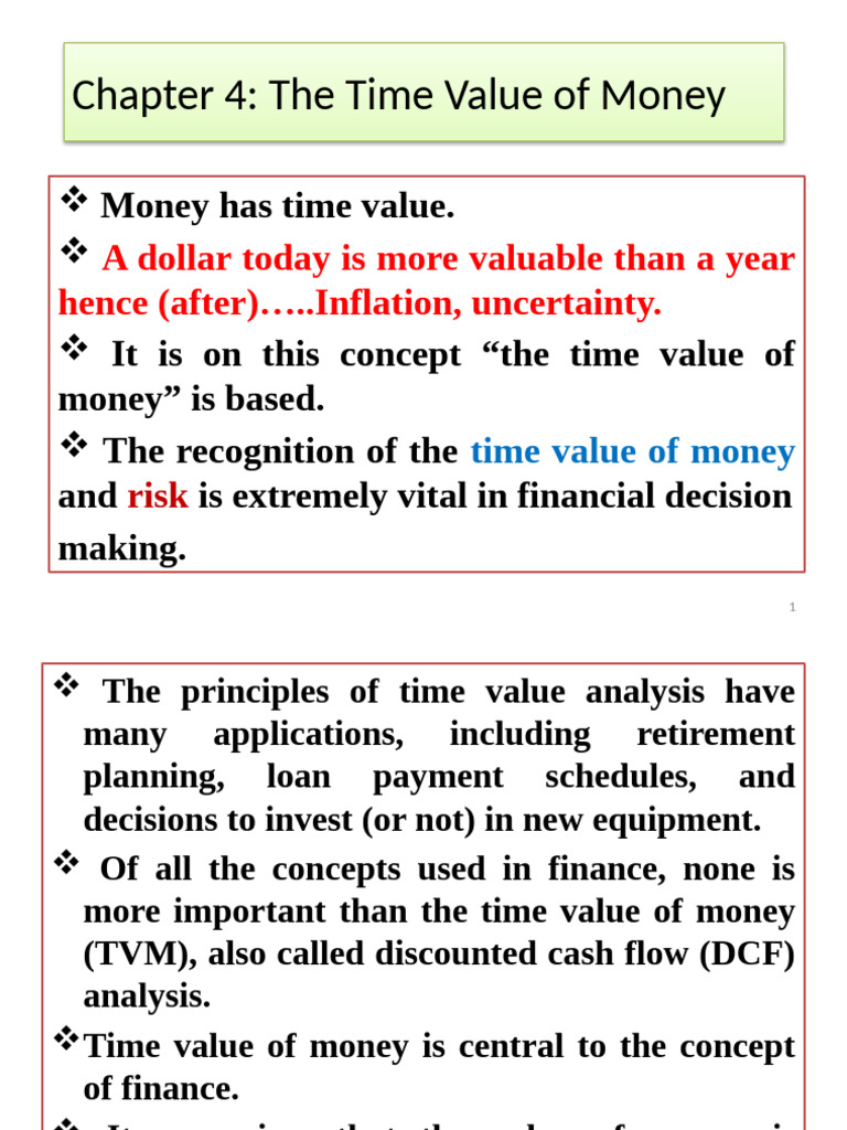 Chapter 4 Time Value of Money | PDF | Interest | Present Value
