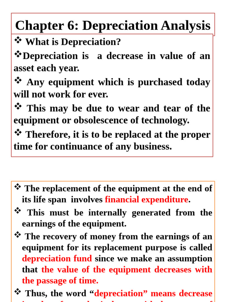 Chapter 6 Depreciation | PDF | Depreciation | Book Value