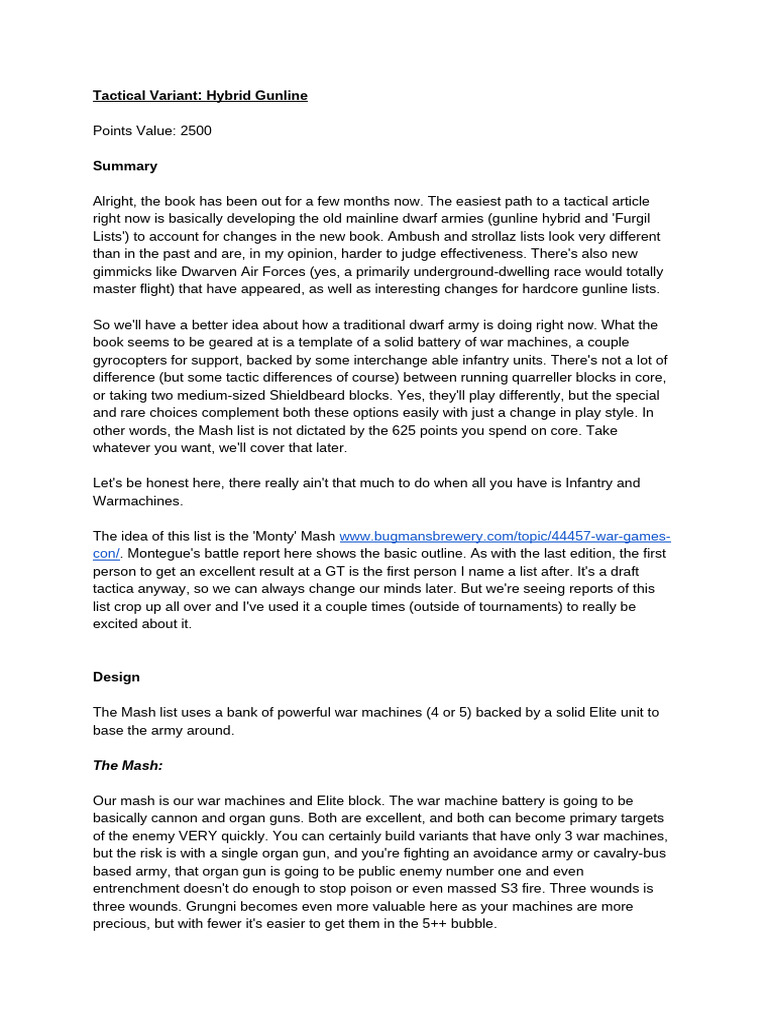 Tactical Variant - Hybrid Gunline | PDF | Cannon | Gun