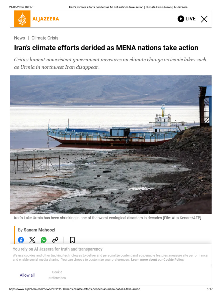 Iran's Climate Efforts Derided As MENA Nations Take Action - Climate ...