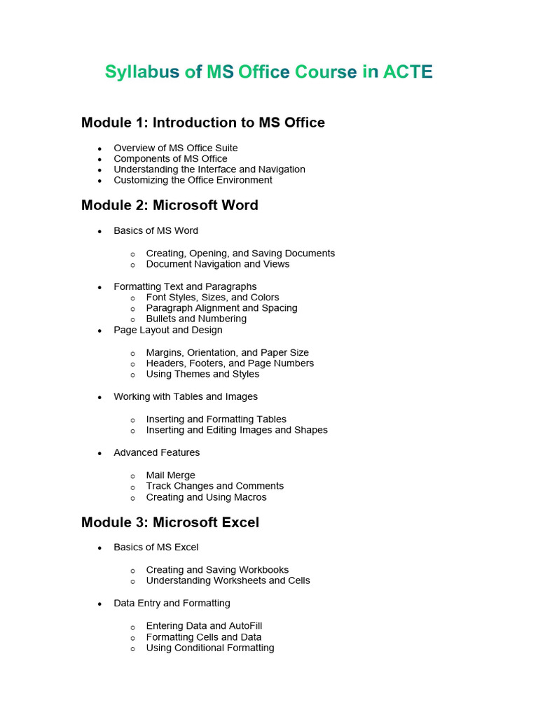 MS Office Suite: Comprehensive Guide | PDF | Microsoft Excel ...