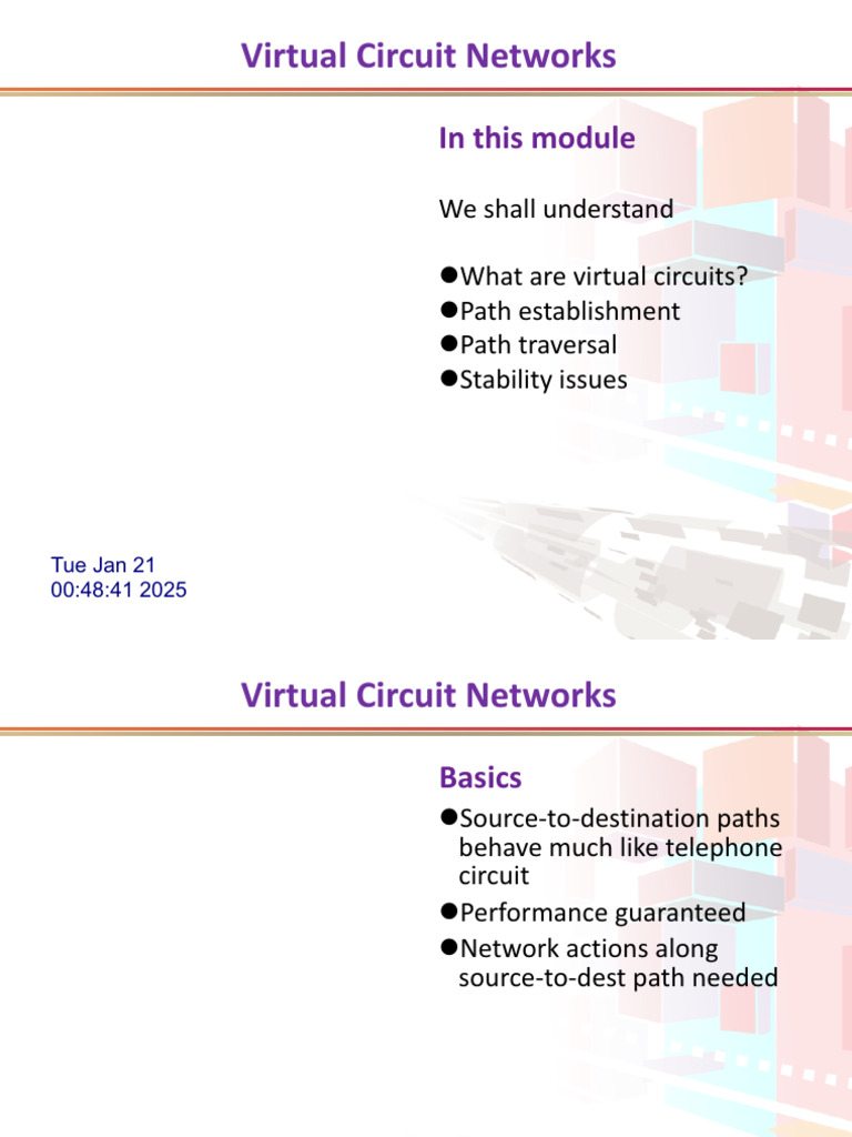 Lecture 143 (Virtual Circuit Networks) | PDF
