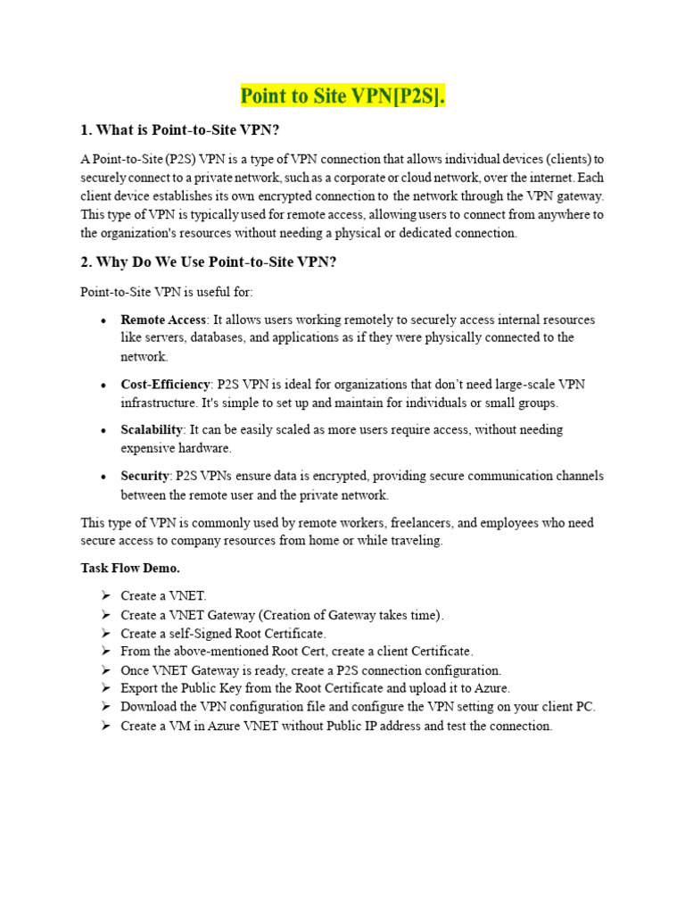 Point To Site VPN | PDF | Virtual Private Network | Computer Network