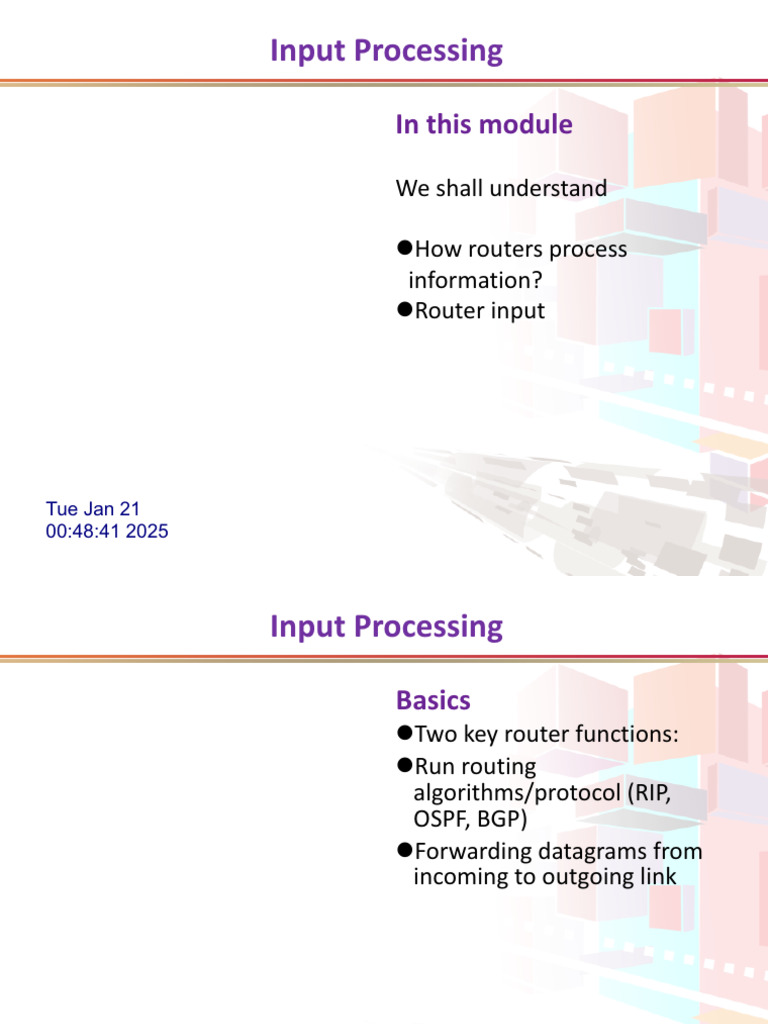 Router Input Processing Overview | PDF