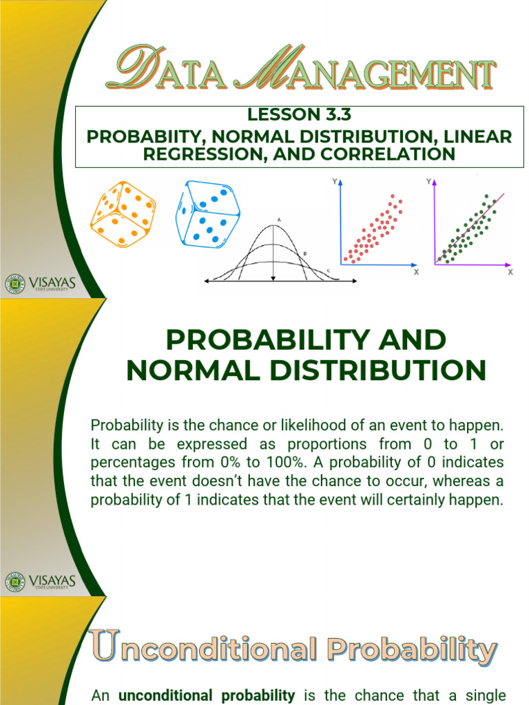 Lesson 3.3 Probability Normal Distribution Linear Regression and Correlation | PDF | Mode ...