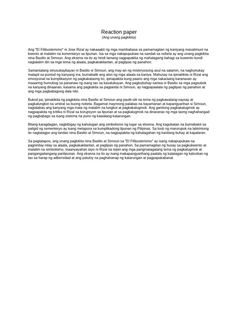 Reaction Paper | PDF