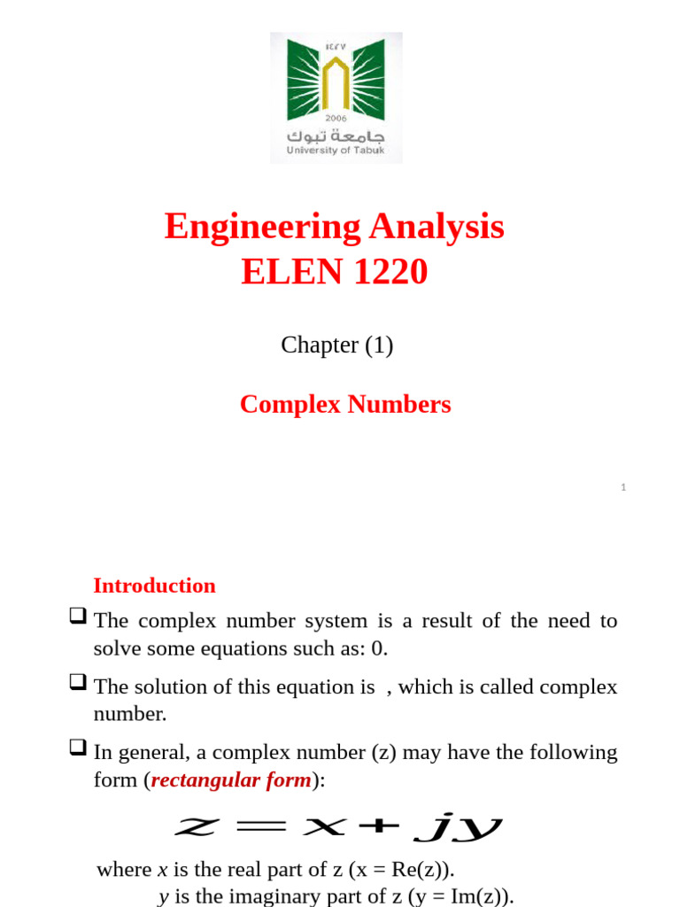 1 1 Complex Numbers | PDF | Complex Number | Mathematical Concepts