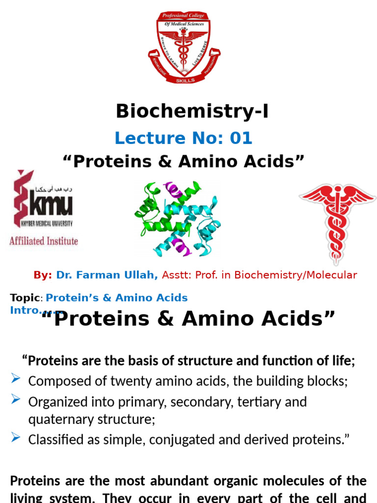 Protiens & Amino Acids Basics | PDF | Protein Structure | Amino Acid