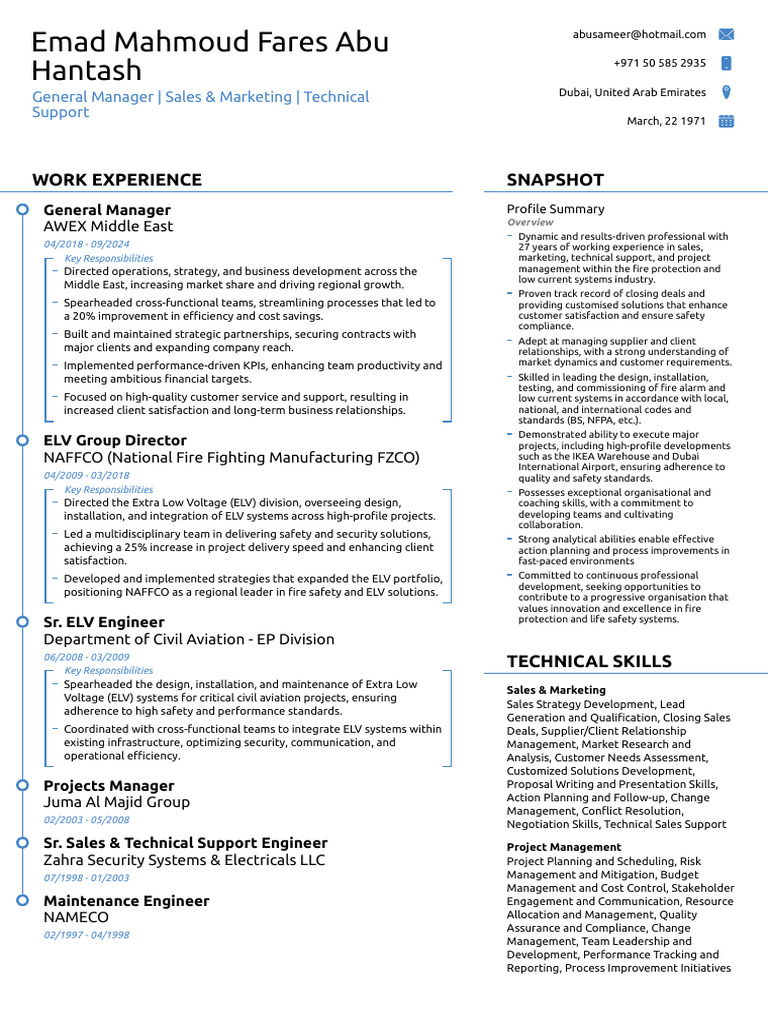 Emad Mahmoud's Resume | PDF | Sales | Project Management