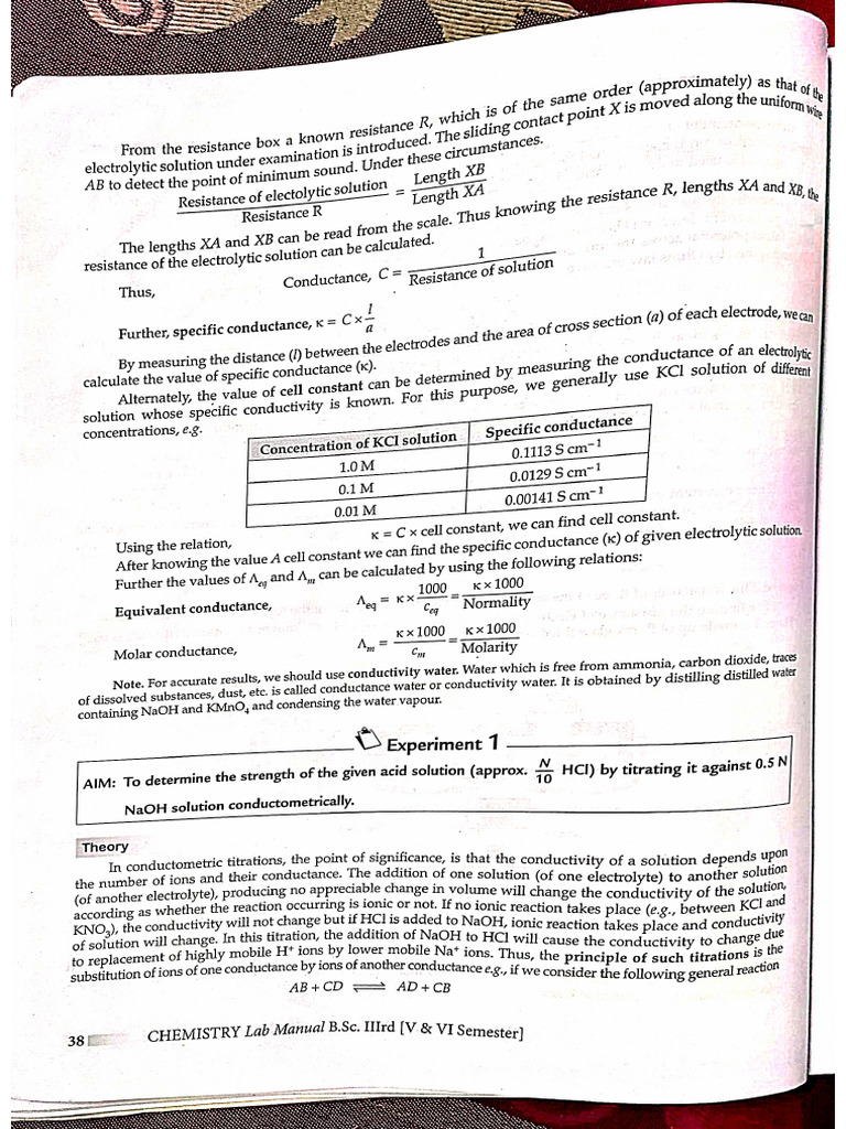 Chemistry Practical 6th Sem BSC | PDF