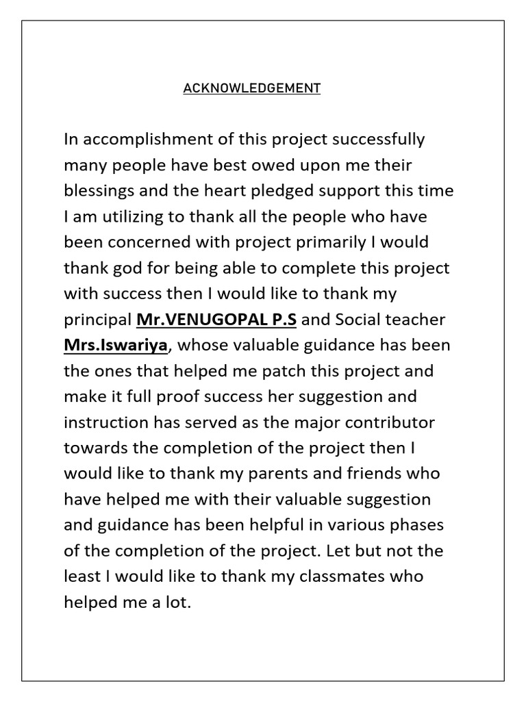 Acknowledgement (Social) | PDF