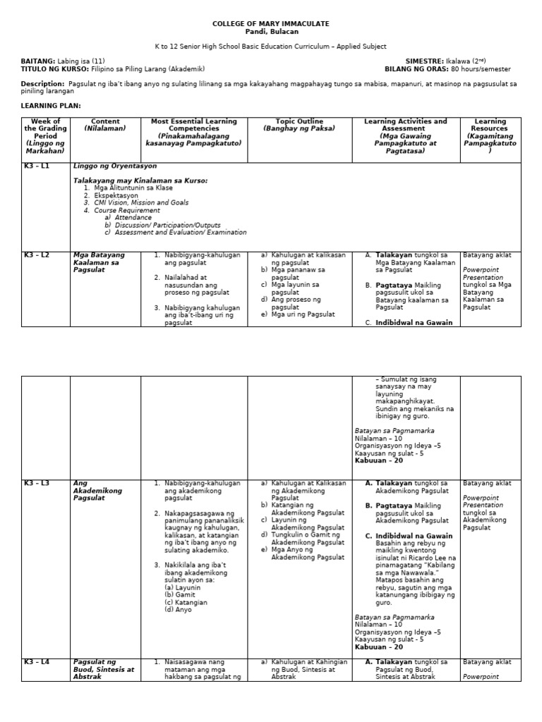 Piling Larangan Acads | PDF