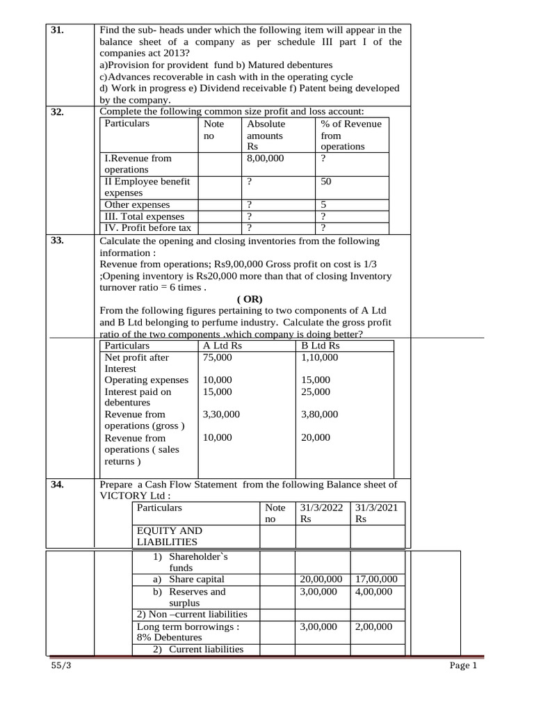 CASH FLOW - 3 | PDF | Expense | Revenue