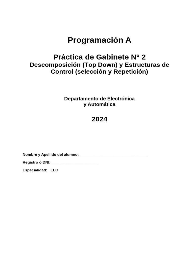 PracticaGabinete U2a 2024 | PDF | Algoritmos | Tanques