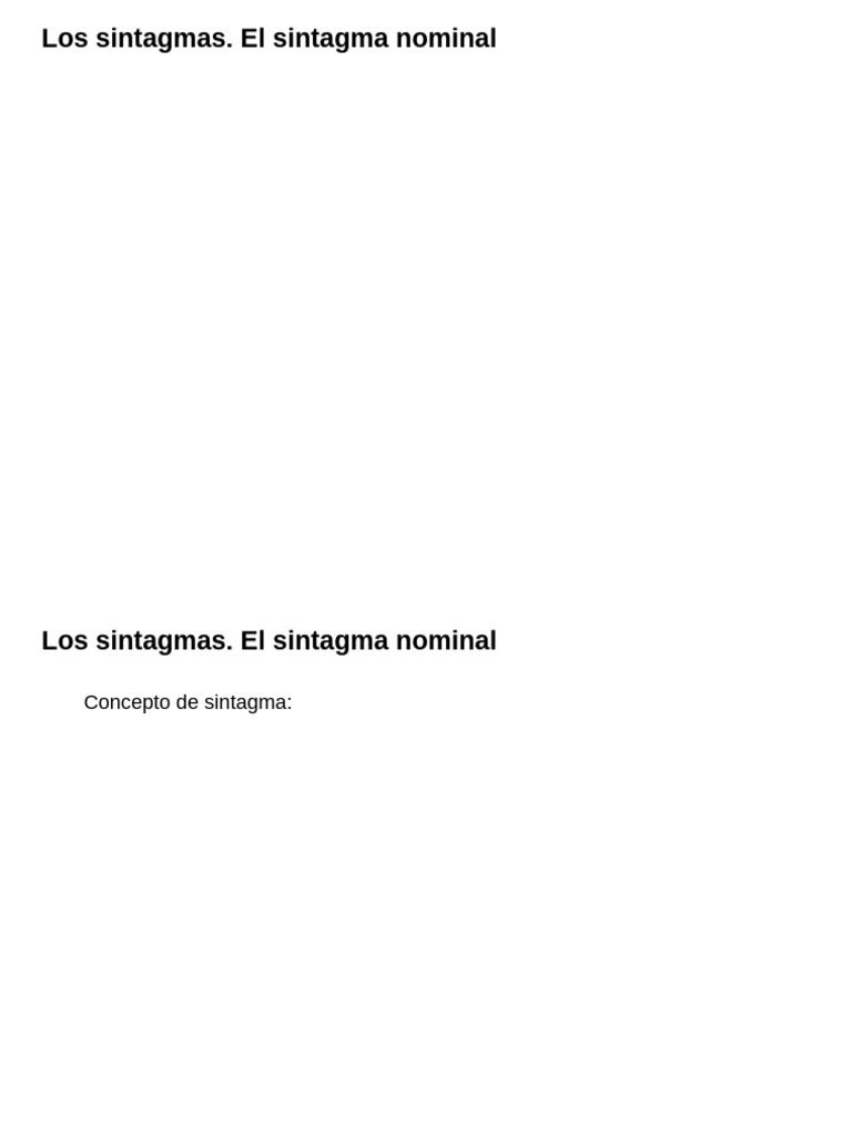 El Sintagma-Los Sintagmas Nominales | PDF | Gramática | Sintaxis