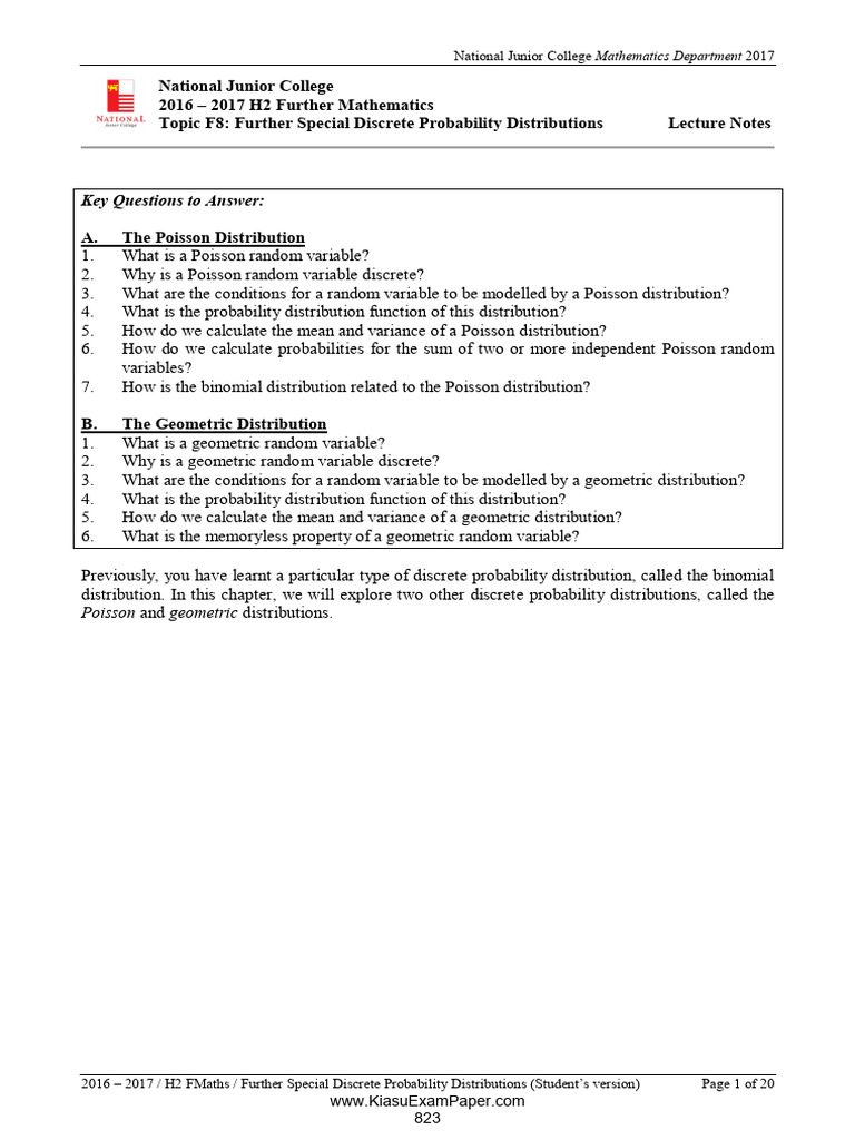 Key Questions To Answer | PDF | Probability Distribution | Poisson ...