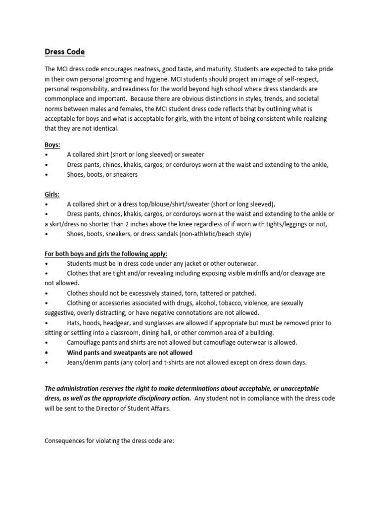 Dress Code | PDF | Clothing | Dress