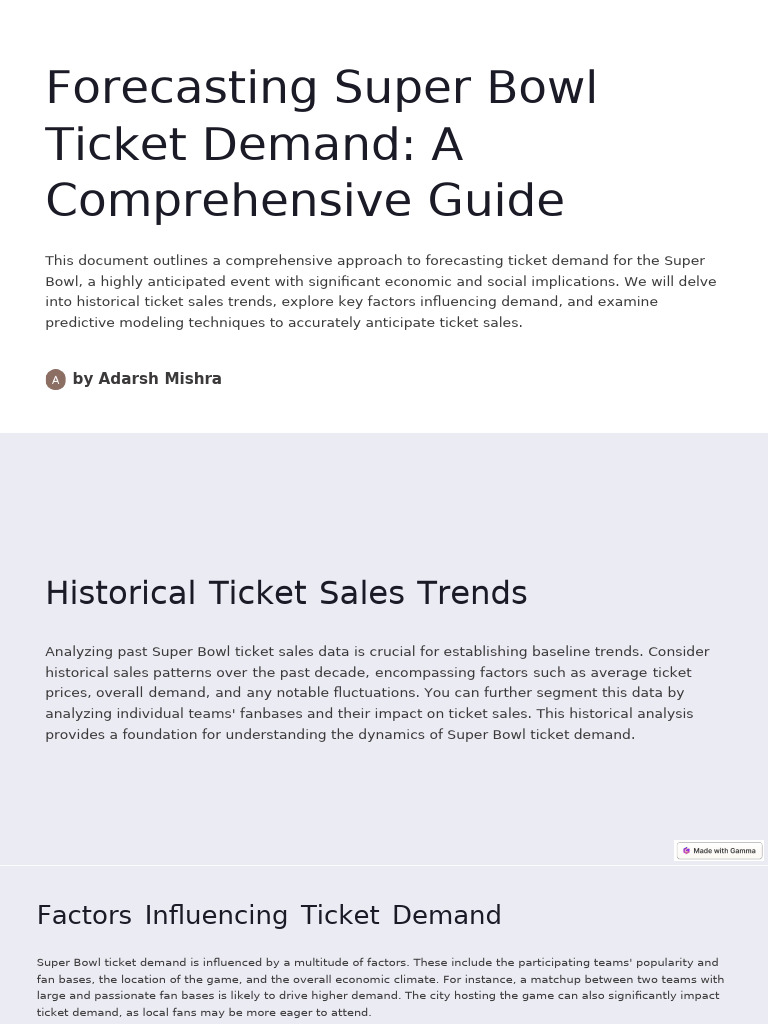 Forecasting Super Bowl Ticket Demand A Comprehensive Guide | PDF ...